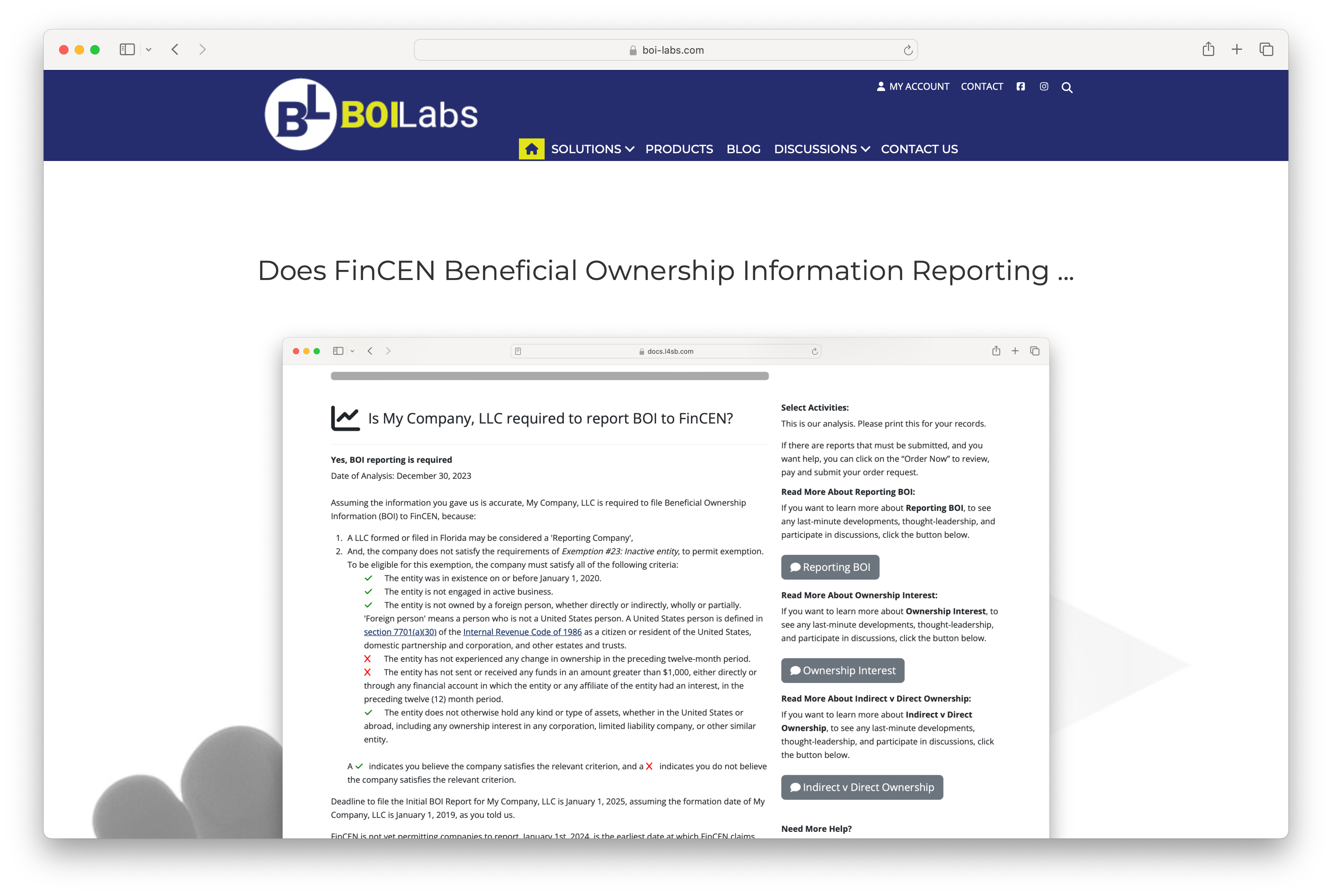 FinCEN BOIR Compliance: Powered by BOI-Labs - Law 4 Small Business (L4SB)